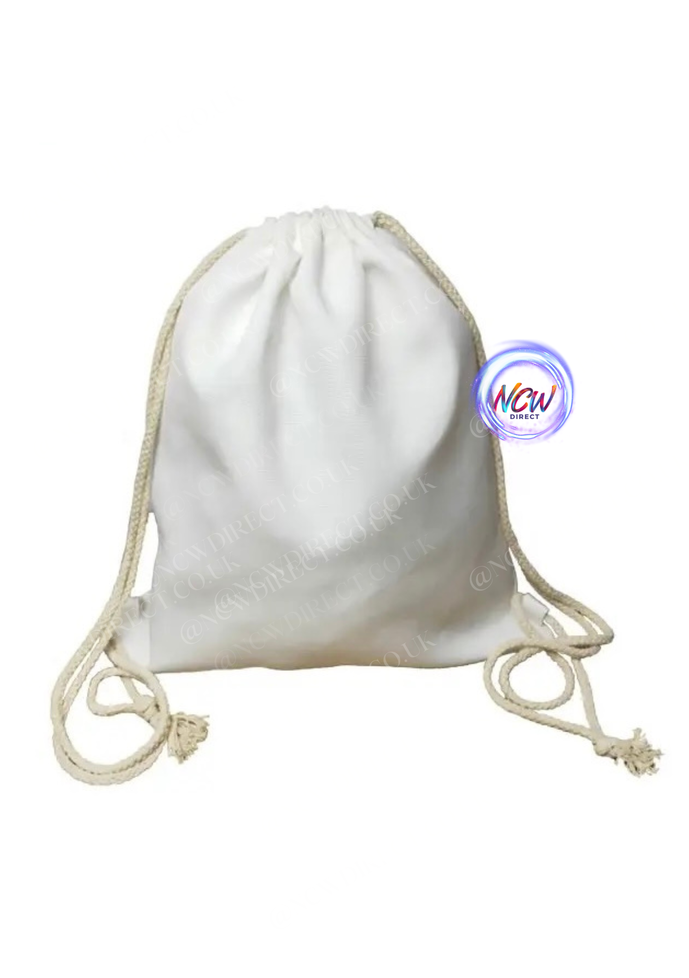 White Canvas Sublimation Draw String Bag – NCW Direct